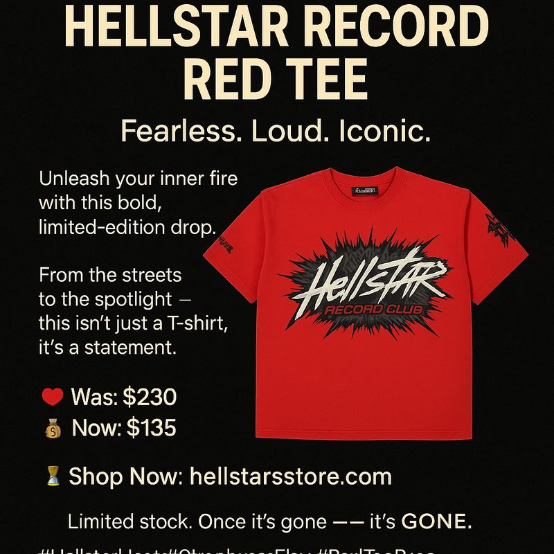 [Hellstar store] 🔥 DROP ALERT! HELLSTAR RECORD RED TEE Fearless. Loud ...