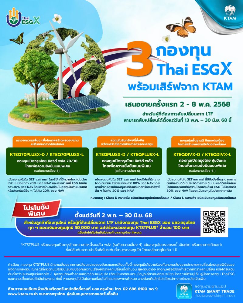 [Krungthai Asset Management] 🌱 3 กองทุน Thai ESGX จาก KTAM กองทุนรวมไทยเพื่อความยั่งยืนแบบพิเศษ ...