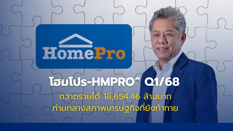[Catchup.asia] “โฮมโปร-HMPRO” Q1/68 กวาดรายได้ 18,654.46 ล้านบาทท่ามกลางสภาพเศรษฐกิจที่ยังท้าทาย ...