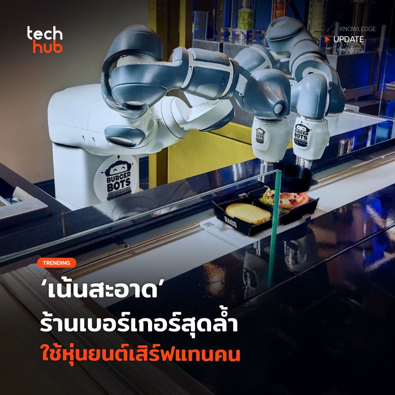 [Techhub] เอาไร สั่งมาา ร้านเบอร์เกอร์แห่งหนึ่งชื่อ BurgerBot ที่แคลิฟอร์เนีย กำลังใช้หุ่นยนต์ใน ...