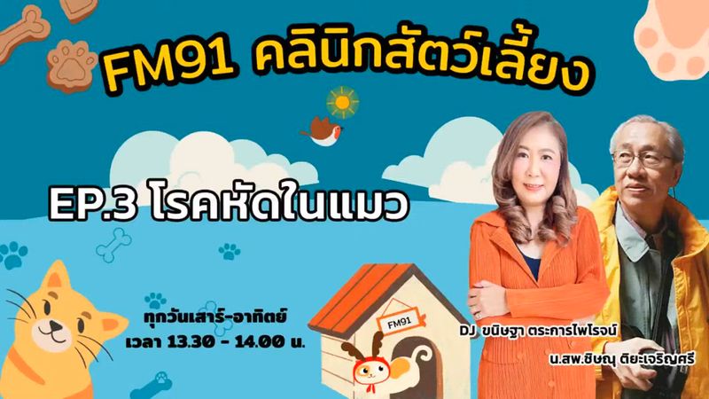 [FM91 Trafficpro] โรคที่มากับหน้าฝน EP.3 : FM91 คลินิกสัตว์เลี้ยง สัมภาษณ์ นายสัตวแพทย์ชิษณุ ติ ...