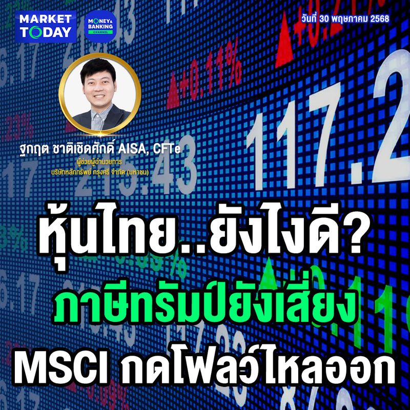 [Money and Banking Channel] Market Today | หุ้นไทย..ยังไงดี? ภาษีทรัมป์ยังเสี่ยง MSCI กดโฟลว์ไหล ...