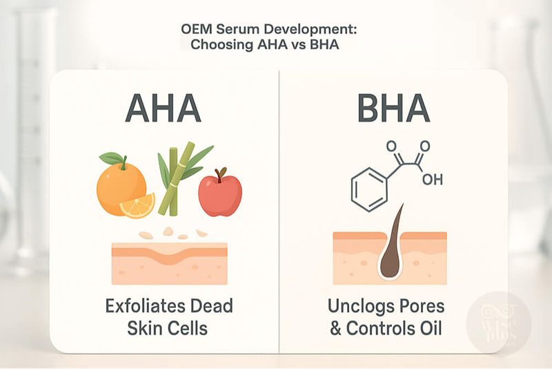 [Wise Plus Grow – สร้างแบรนด์ความงามแบบมืออาชีพ] OEM เซรั่ม เลือกใช้ AHA หรือ BHA แบบไหนดีกว่า ...