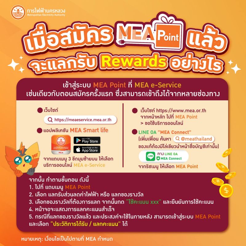[Sutthikhun Kongthong] MEA Point ทุก Point มีค่า แลกรับ Rewards ได้ https://changeintomag.com ...