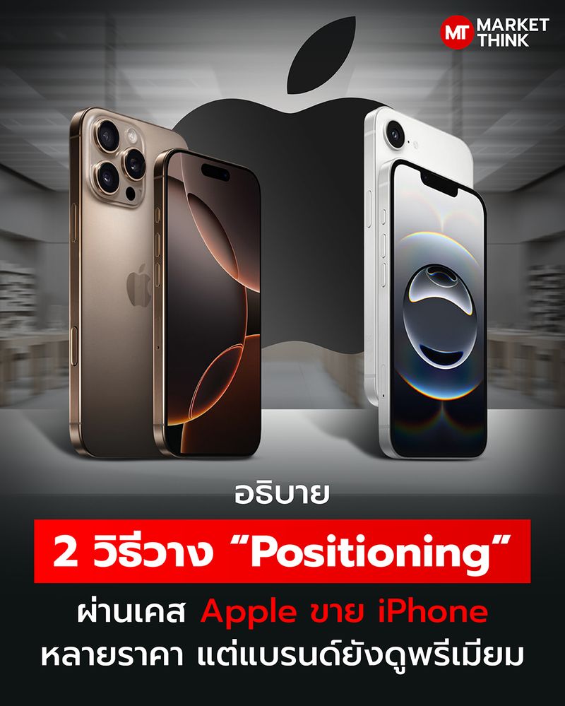 [MarketThink] อธิบาย 2 วิธีวาง “Positioning” ผ่านเคส Apple ขาย iPhone หลายราคา แต่แบรนด์ยังดูพรี ...
