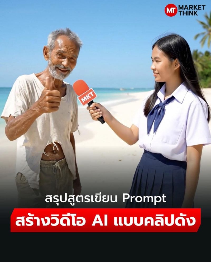 [MarketThink] สรุปสูตรเขียน Prompt สร้างวิดีโอ AI แบบคลิปดัง หลายคนน่าจะเคยเห็นคลิป “สัมภาษณ์ลุง ...