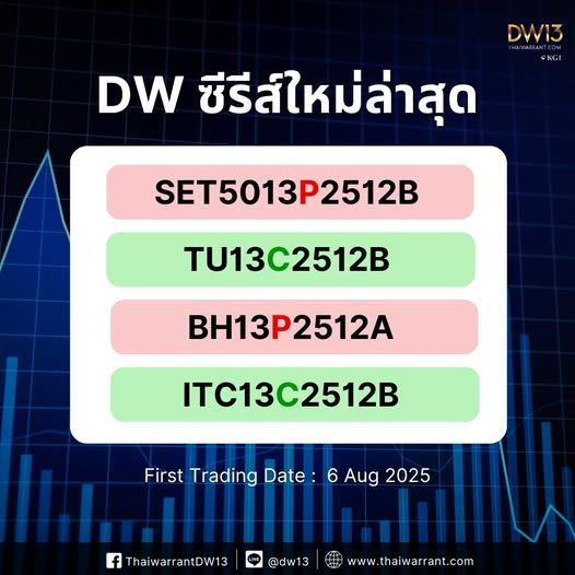 [@Newss] เตรียมพบกับ DW13 ซีรีส์ใหม่ เริ่มเทรดพรุ่งนี้ (6 ส.ค. 68)