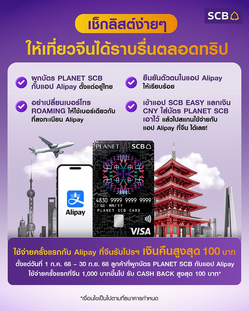 [SCB Thailand] เช็กลิสต์ง่ายๆ ให้เที่ยวจีน ราบรื่นตลอดทริป กับบัตร PLANET SCB และแอป Alipay รับ ...