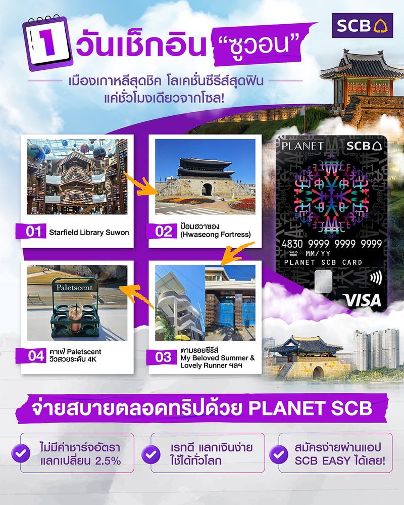 [SCB Thailand] 1 วัน เช็กอิน ‘ซูวอน’ เที่ยวเกาหลีแบบวันเดียวจบ! เช็กอินเมืองชิค ‘ซูวอน’ แค่นั่ง ...