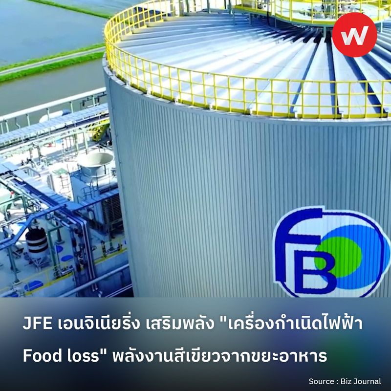 [WABIZ รู้รอบทิศ ธุรกิจญี่ปุ่น] JFE เอนจิเนียริ่ง เสริมพลัง "เครื่องกำเนิดไฟฟ้า Food loss ...