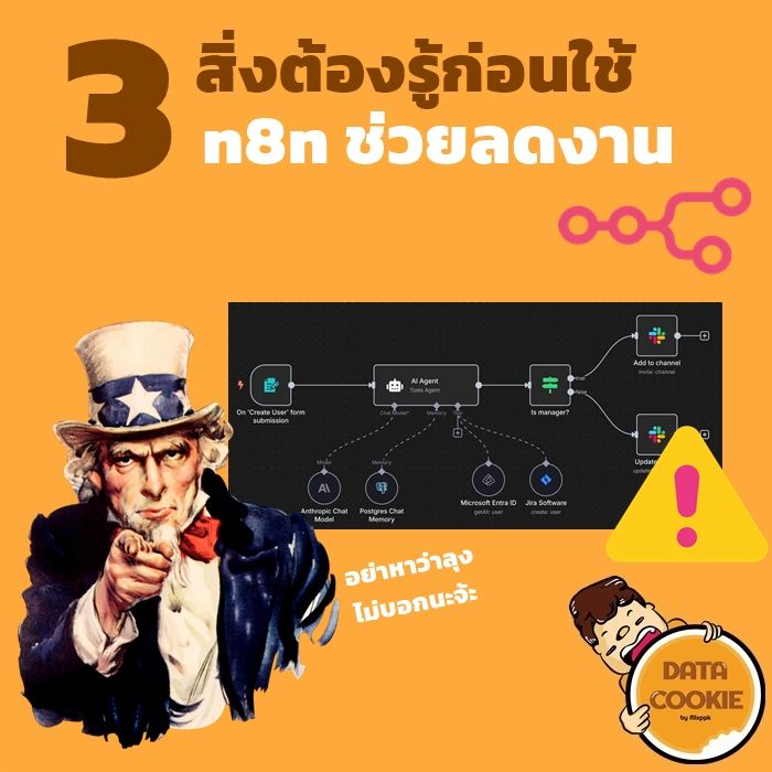 [Datacookie] 3สิ่งต้องรู้ก่อนใช้n8nมาช่วยลดงาน ⚠️🤖 โปรแกรม #AIautomation ⚙️ที่มาแร๊งง ในตอนนี้คง ...
