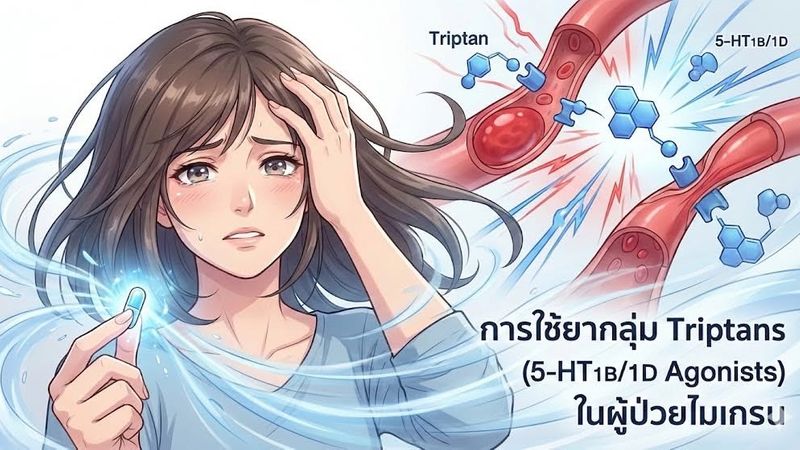 [สุขภาพดีไม่มีในขวด] การใช้ยากลุ่ม Triptans (5‑HT1B/1D Agonists) ใน ...