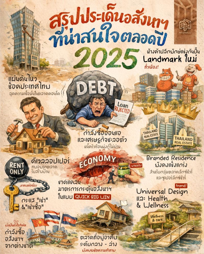 [Propholic] สรุปประเด็นอสังหาฯ ที่น่าสนใจตลอดปี 2025 มาพบกันอีกตามเคย ...